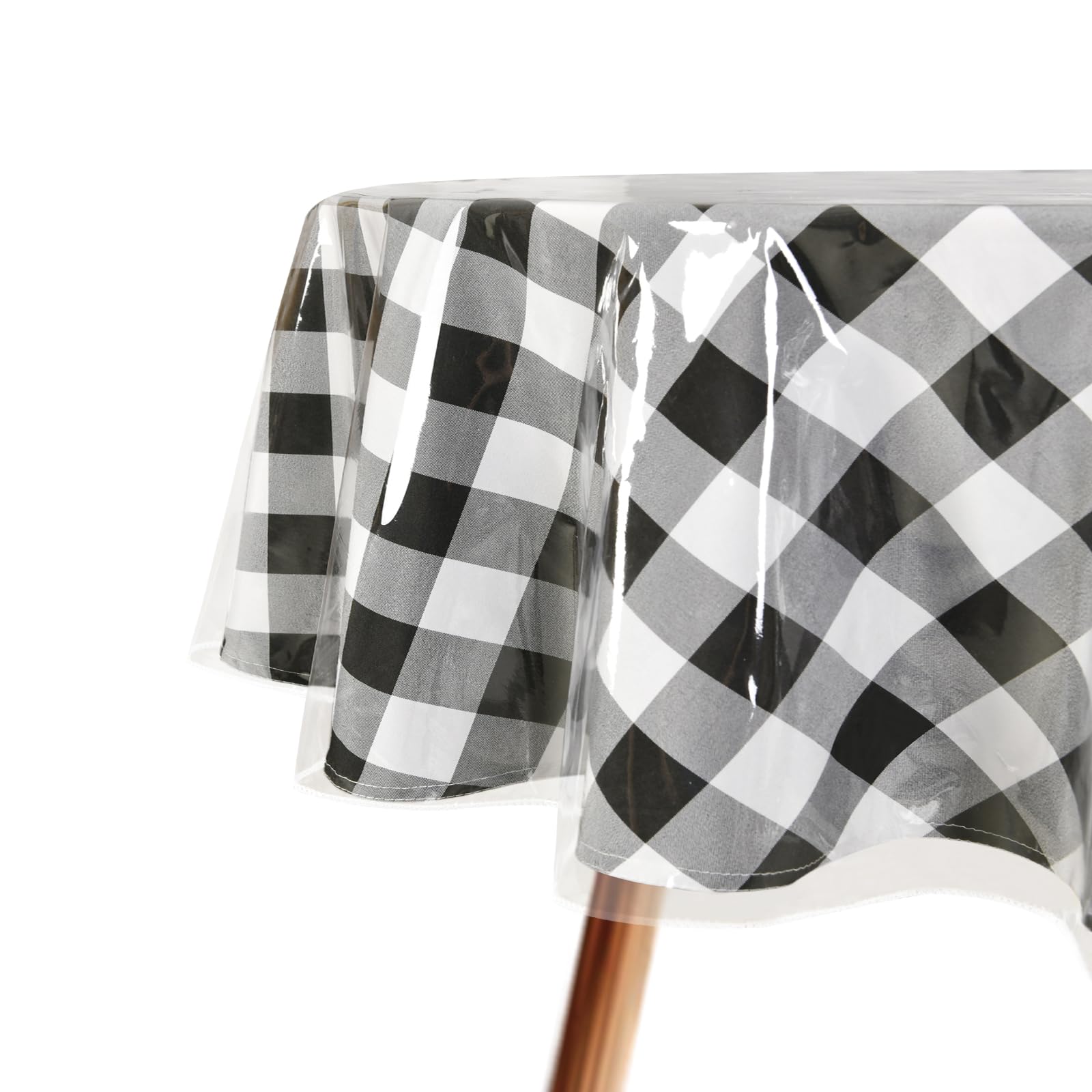 XWZO Clear Plastic Tablecloth Round - 100% Waterproof Oilproof Stain ...