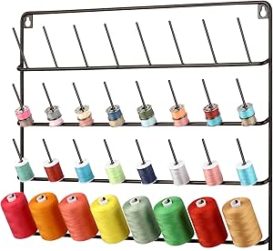 Amazon.com: Sewing Thread Organizer 32 Spools Thread Rack Wall Mounted ...