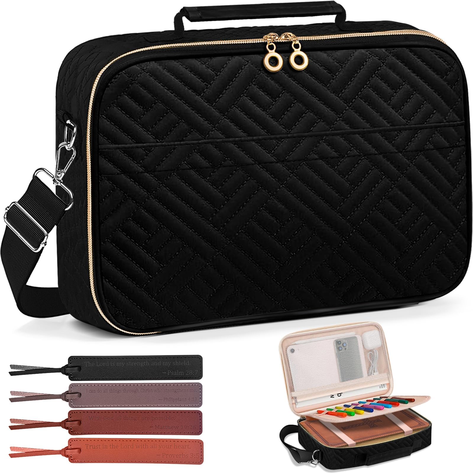 Amazon.com: HelvioraX Bible Cover Case for Women with Zipper Pocket ...