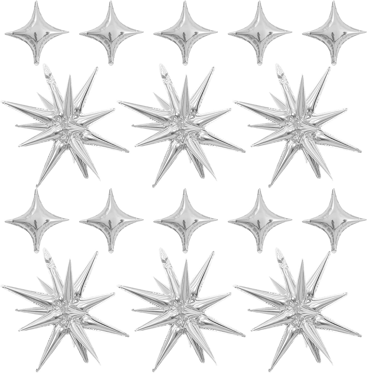 Amazon.com: Silver Star Balloons,Explosion Balloons Kit with 6Pcs ...