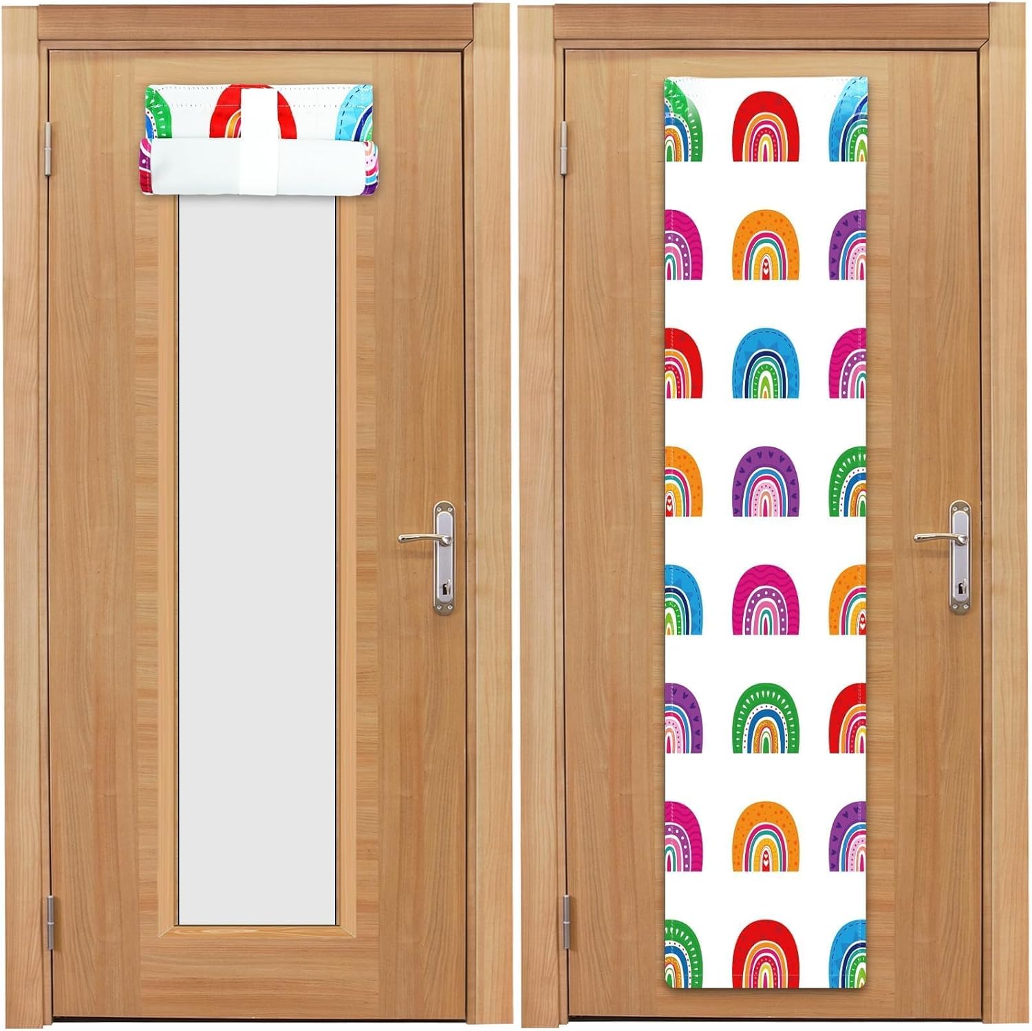 Amazon.com: clothmile 2 Pcs Classroom Door Window Cover Rainbow ...