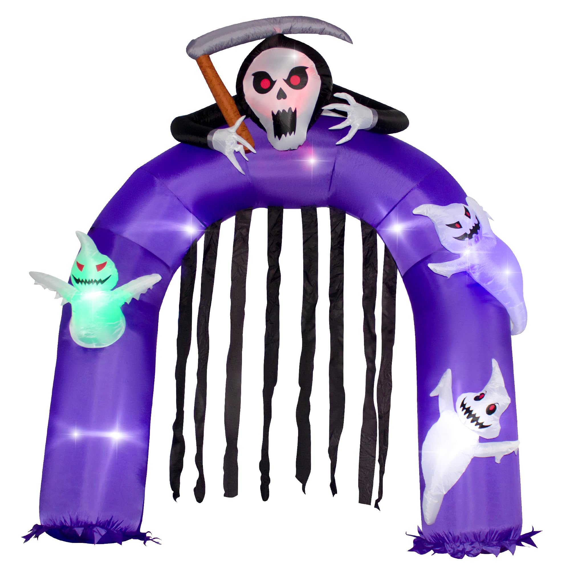 Snapklik.com : VENLOIS 8FT Halloween Inflatables Giant Grim Reaper Arch