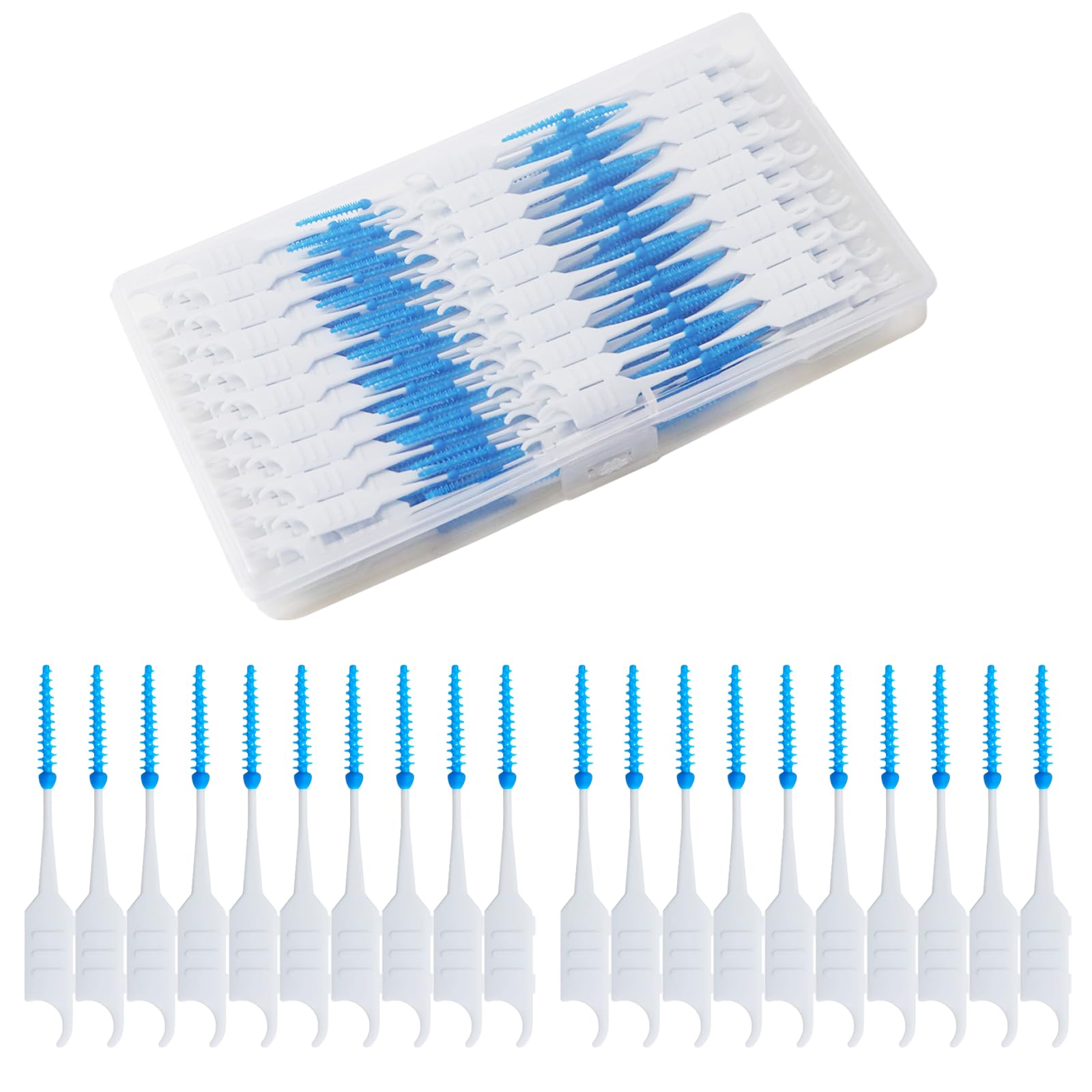 BORISCA 300 Pcs Blue Interdental Sticks, Teeth Floss Sticks Dental ...