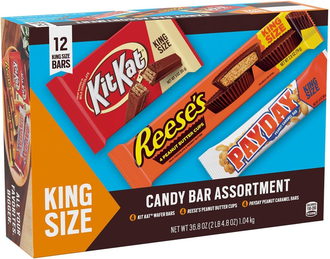Amazon.com : KIT KAT, PAYDAY and REESE'S Assorted Flavored King Size ...