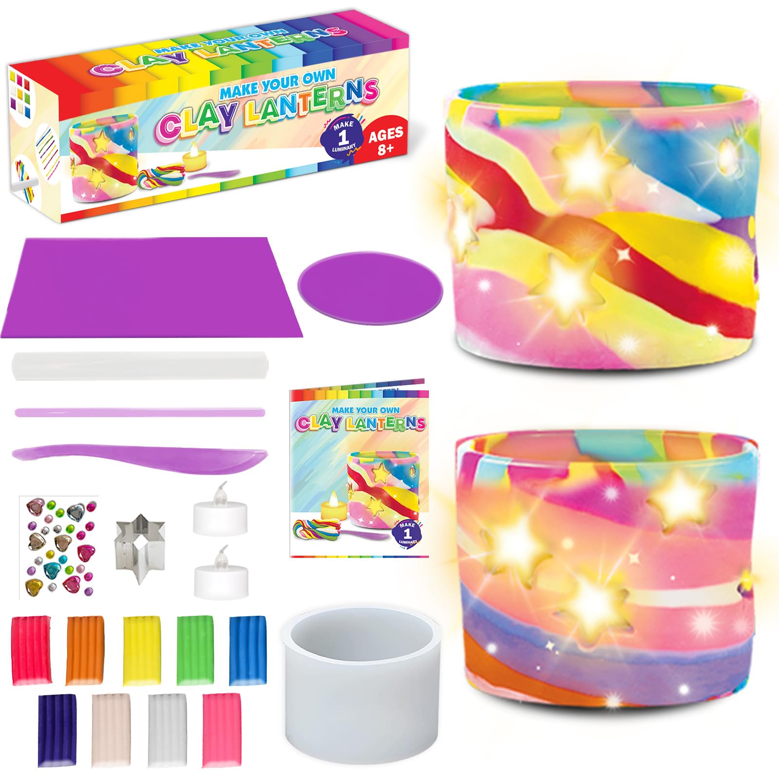 Amazon.com: Make Your Own Clay Luminaries - Arts and Crafts Light-up ...