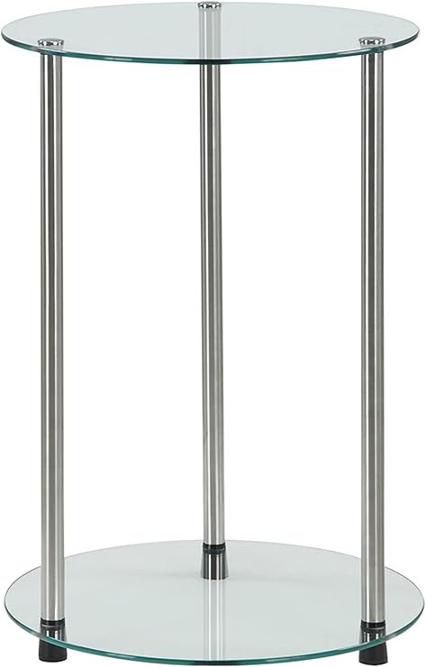 Amazon.com: Convenience Concepts Designs2Go Classic Glass 2 Tier Round ...