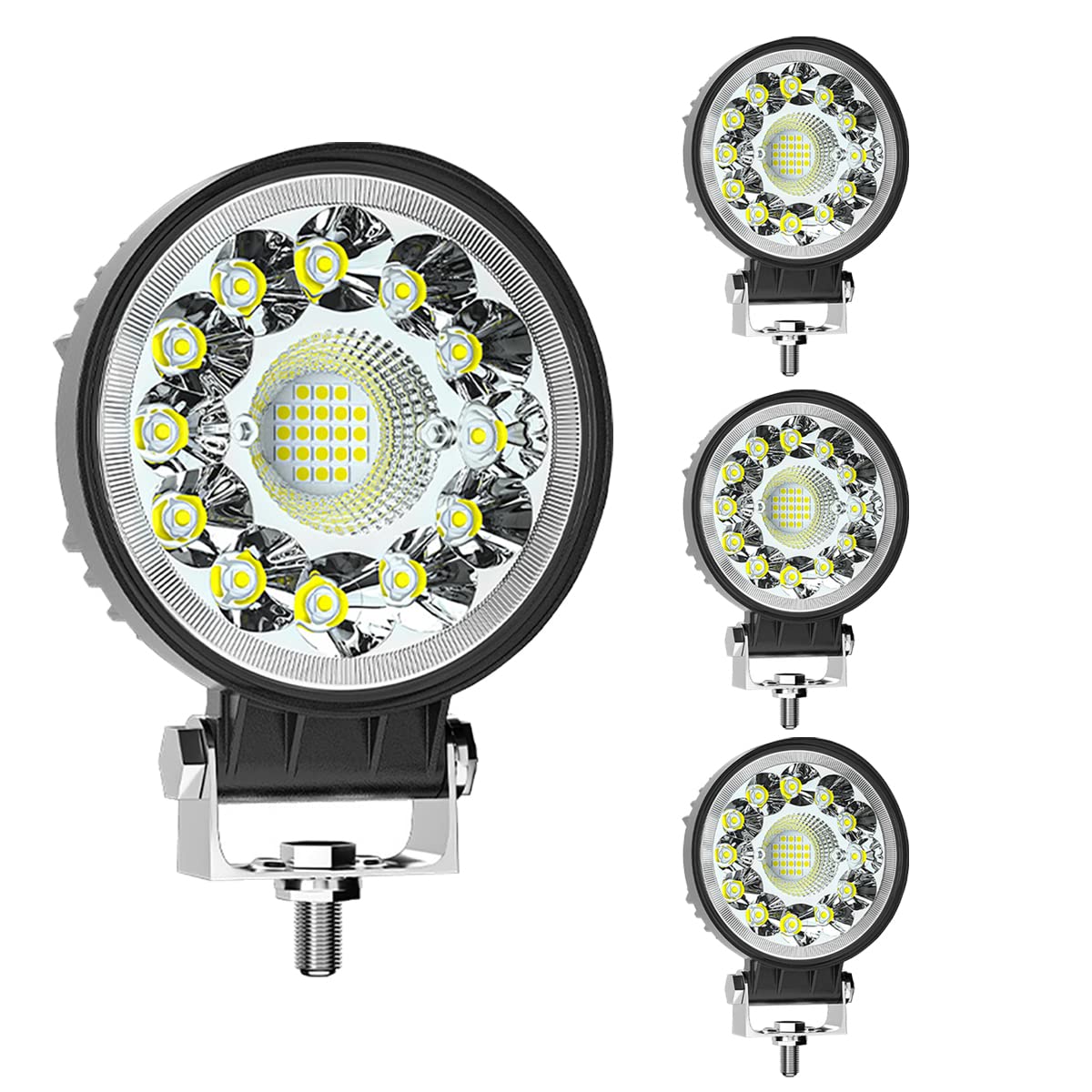 LED Pods Light,4PCS 4inch 99w Round LED Pods 24000LM Off Road Light ...