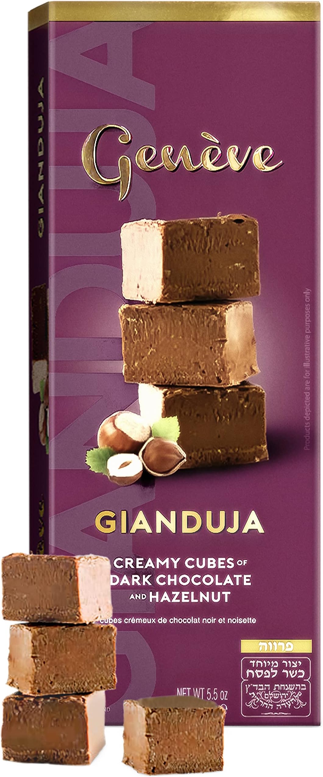Amazon.com: Geneve Gianduja Creamy Dark Chocolate and Hazelnut Cubes, 5 ...