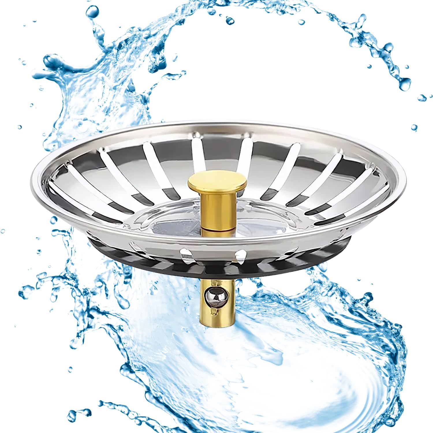 EZONEDEAL Sink Strainer, Premium Kitchen Sink Strainer Plug, Stainless ...