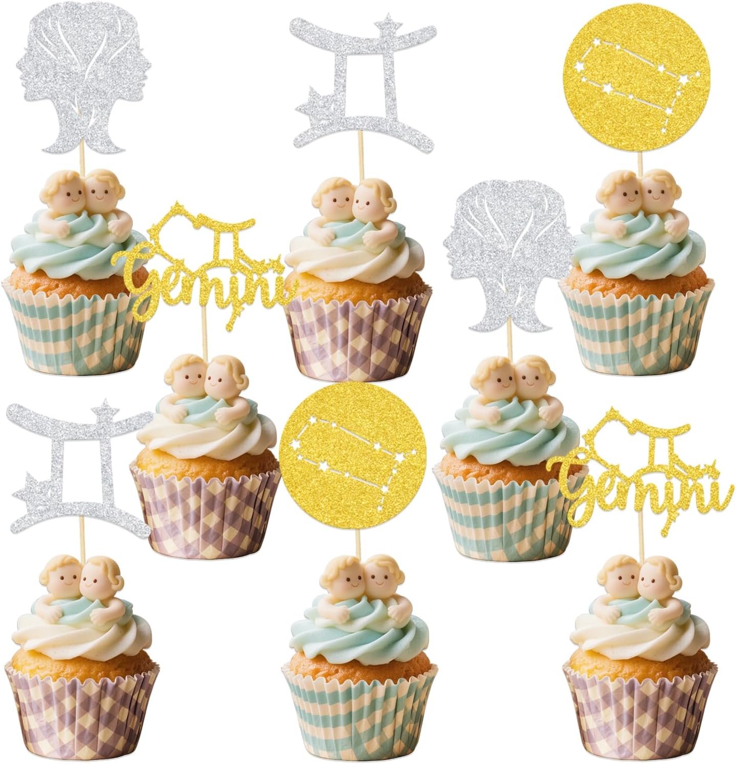 Amazon.com: 24 Pcs Gemini Cupcake Toppers Gemini Birthday Decorations ...