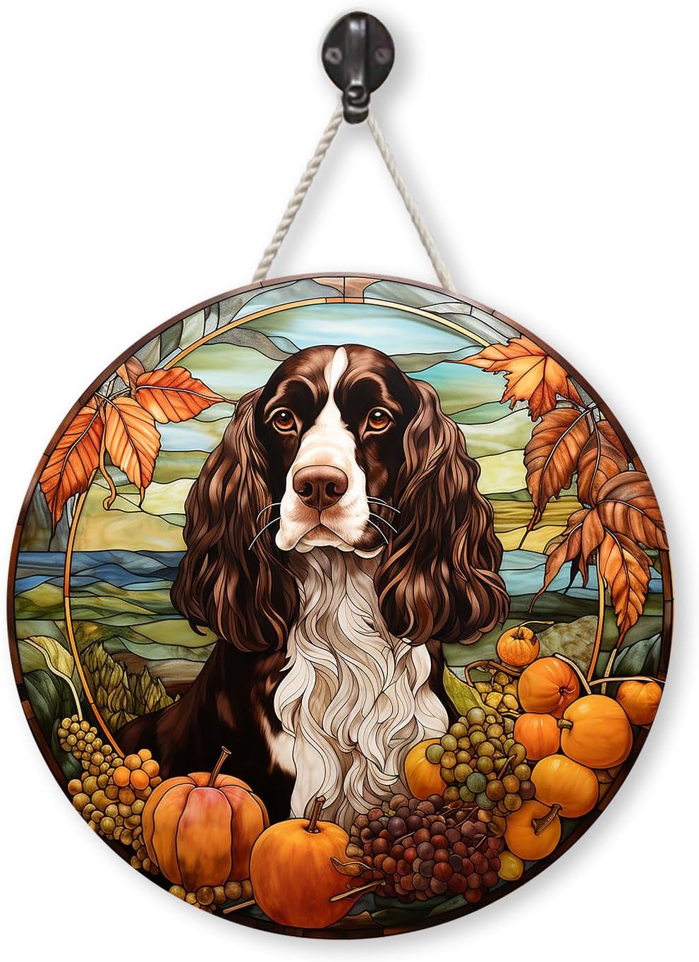Amazon.com : Autumn English Springer Spaniel Dog Art Custom Wood Signs ...