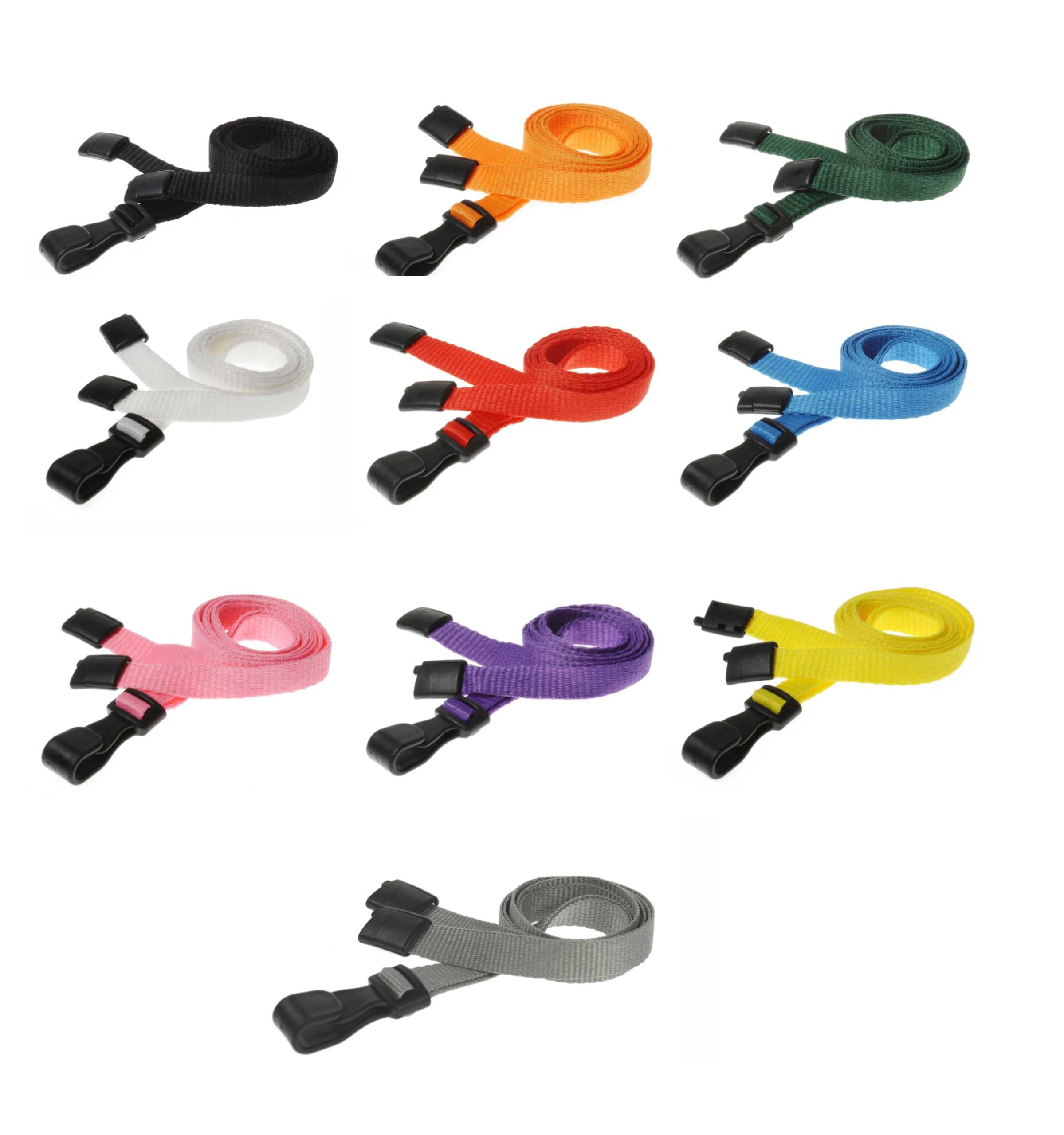 Customcard ltd 10 x Mixed Colours Neck Lanyard For ID Badges with ...