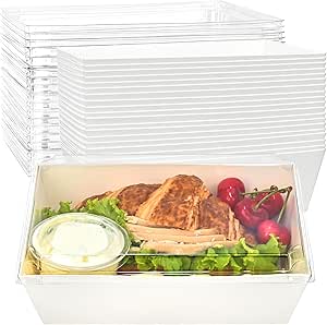 Amazon.com: Ocmoiy 8 x 6 Inch Charcuterie Boxes with Clear Lids, 20 ...