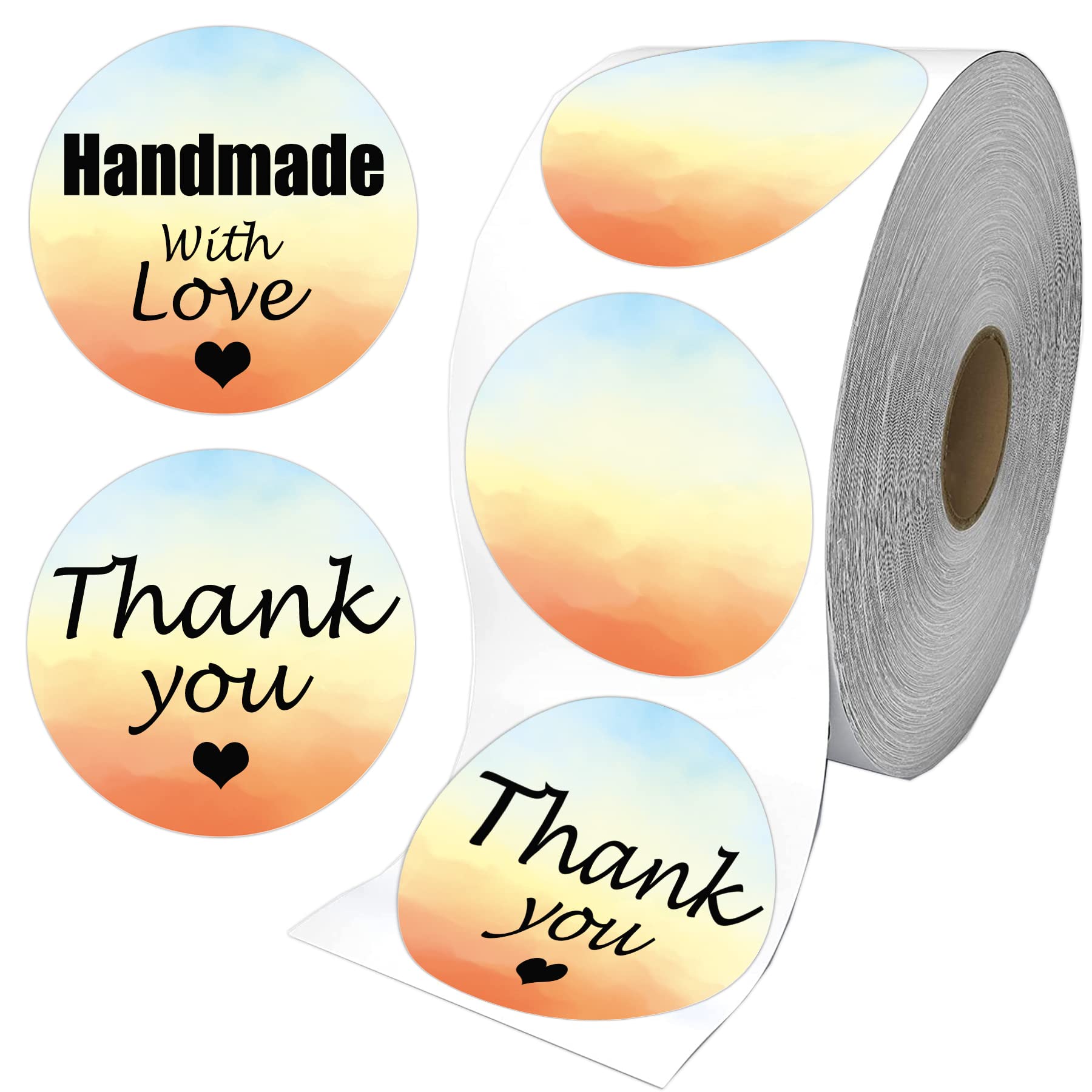Amazon.com : 2 inch Direct Thermal Stickers Gradual Change Round Circle ...