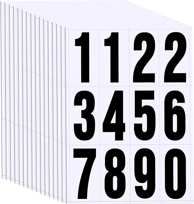 Amazon.com: Tenare 192 Pcs 16 Sets Vinyl Number Stickers Reflective ...