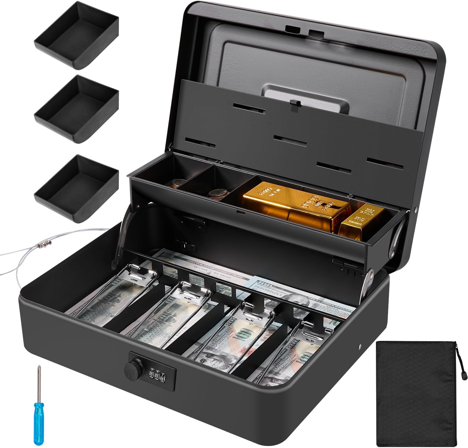 Amazon.com: Mintcraft TS0037 Cash Box with Combination Lock 7-7/8 W x 6 ...