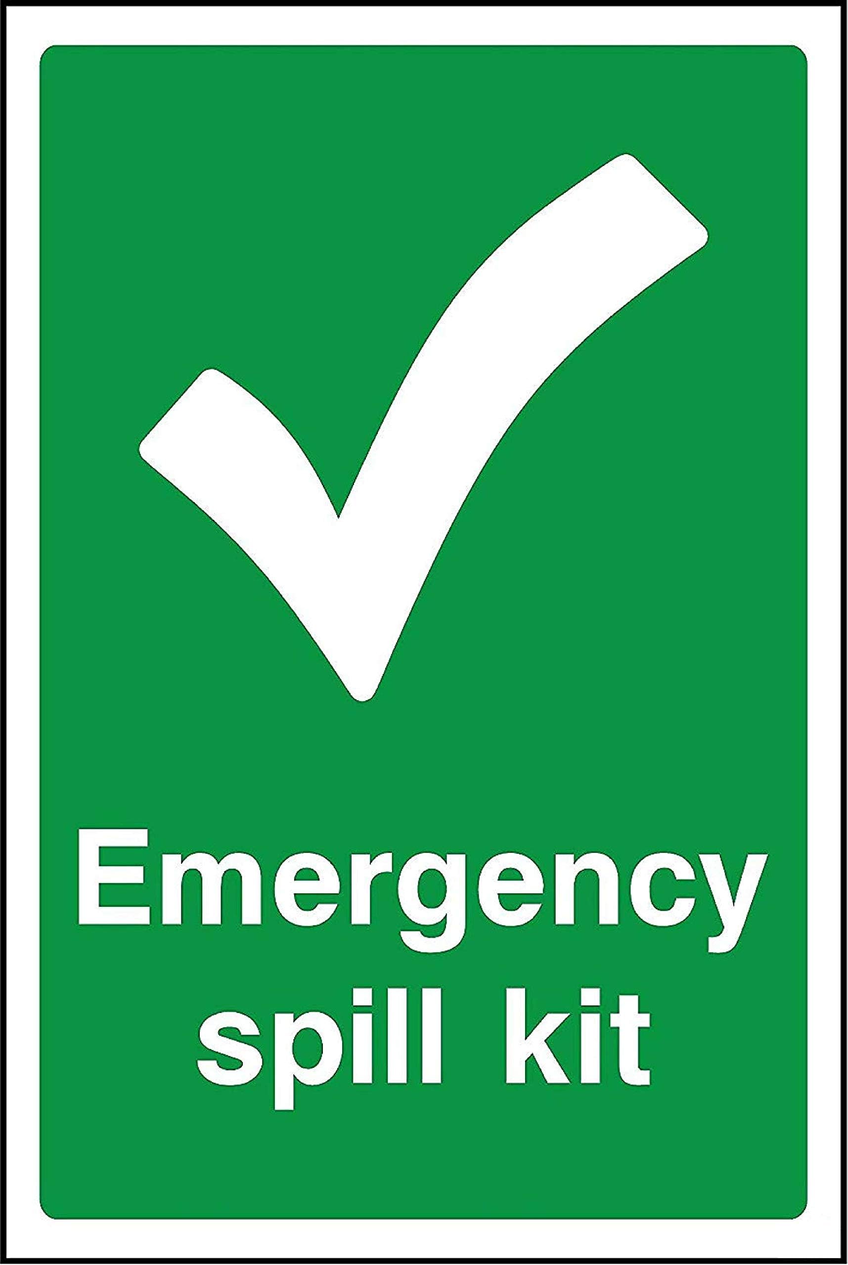 Emergency Spill Kit Sign - 1.2mm Rigid plastic 300mm x 200mm : Amazon.co.uk