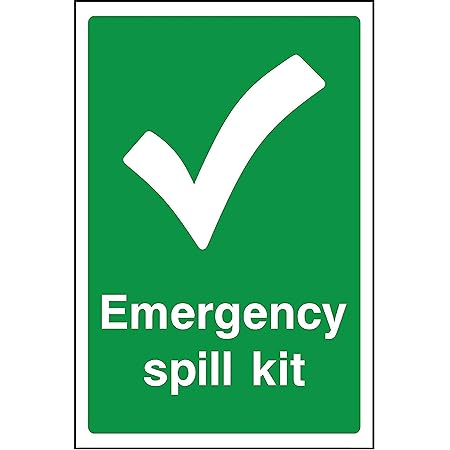 Emergency Spill Kit Sign - 1.2mm Rigid plastic 300mm x 200mm : Amazon ...