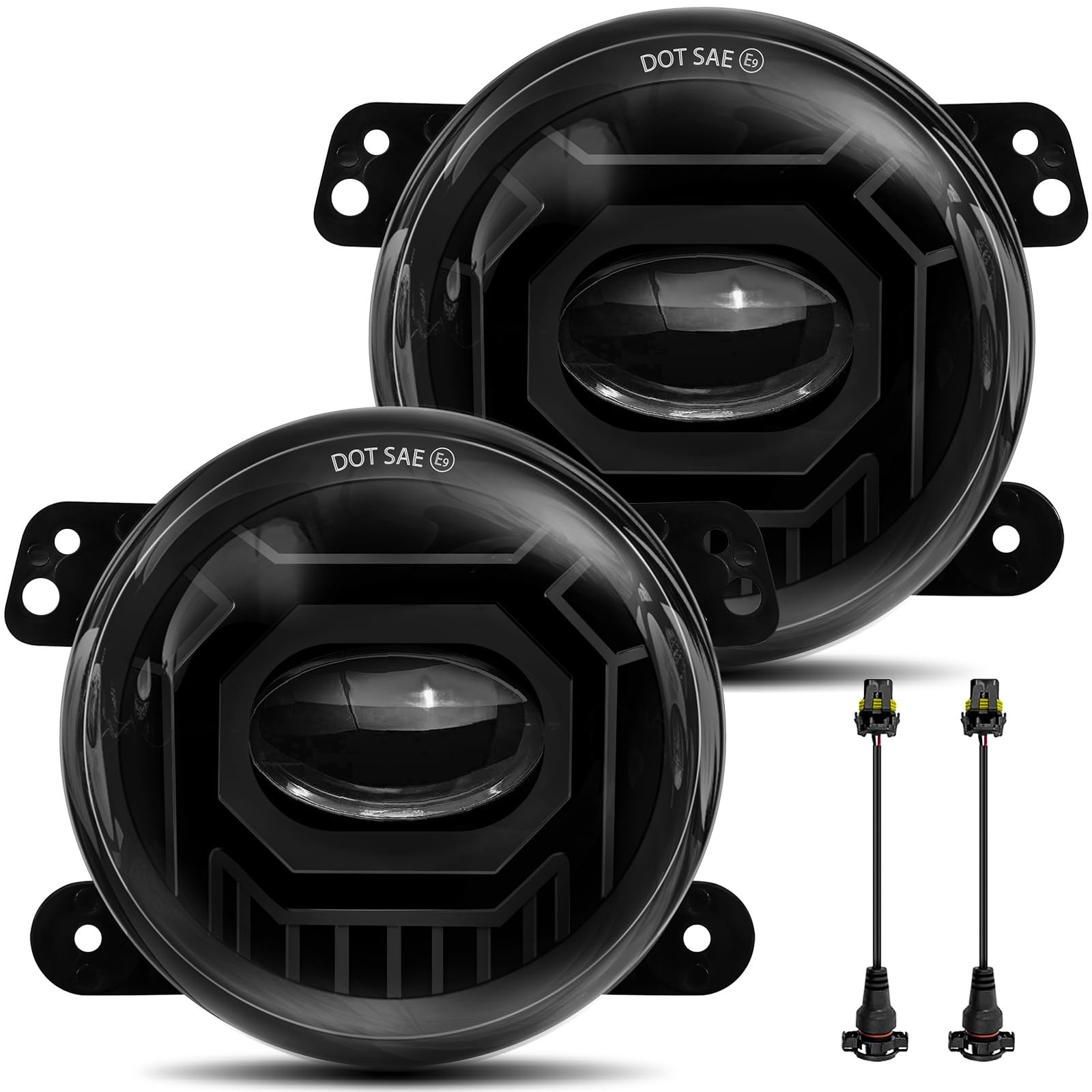 Snapklik.com : VI9000 4 Inch LED Fog Lights Round White Compatible