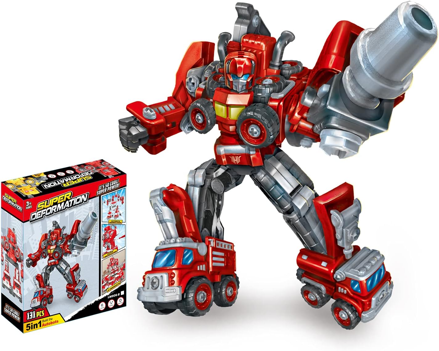 5 in 1 Robot Toy Detachable Deformation Construction Truck Suitable for ...