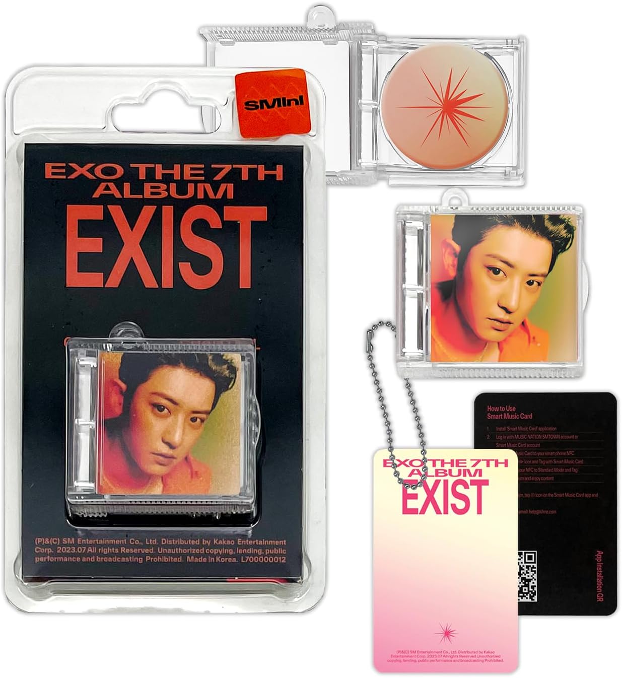 EXO - 7th Album Cover + Package + Ball Chain + Photo Card + Music NFC ...