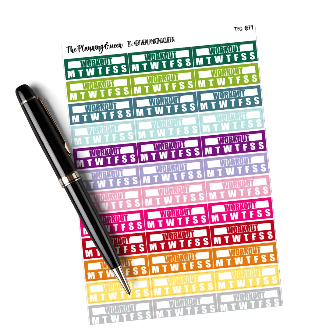 Amazon.com: WORKOUT HABIT TRACKING STICKERS | Health and Wellness ...