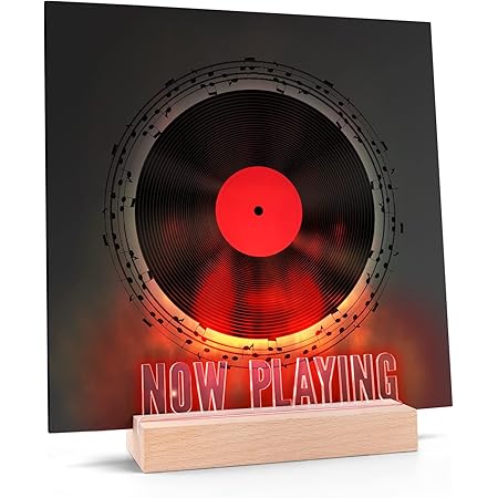 Amazon.com: YuanDian Light up Now Playing Vinyl Record Stand Wall Mount ...