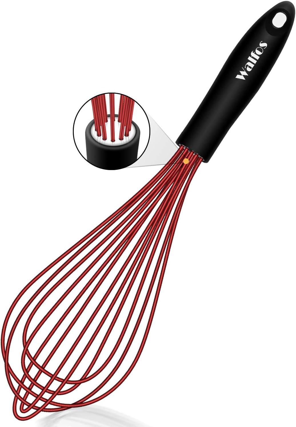 Amazon.com: Walfos Silicone Whisk, Stainless Steel Wire Whisk - Heat ...