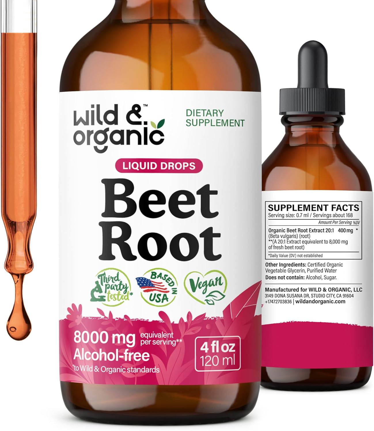 Amazon.com: Wild & Organic Beet Root Extract Drops - 8000 mg Fresh ...