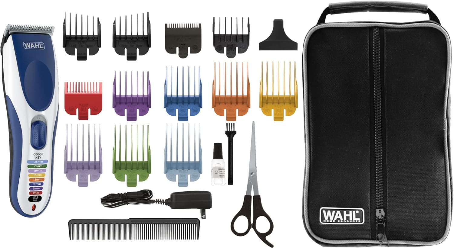 Wahl 09649-016 Rechargeable Blue Hair Clipper & Razor - (Blue, Silver ...