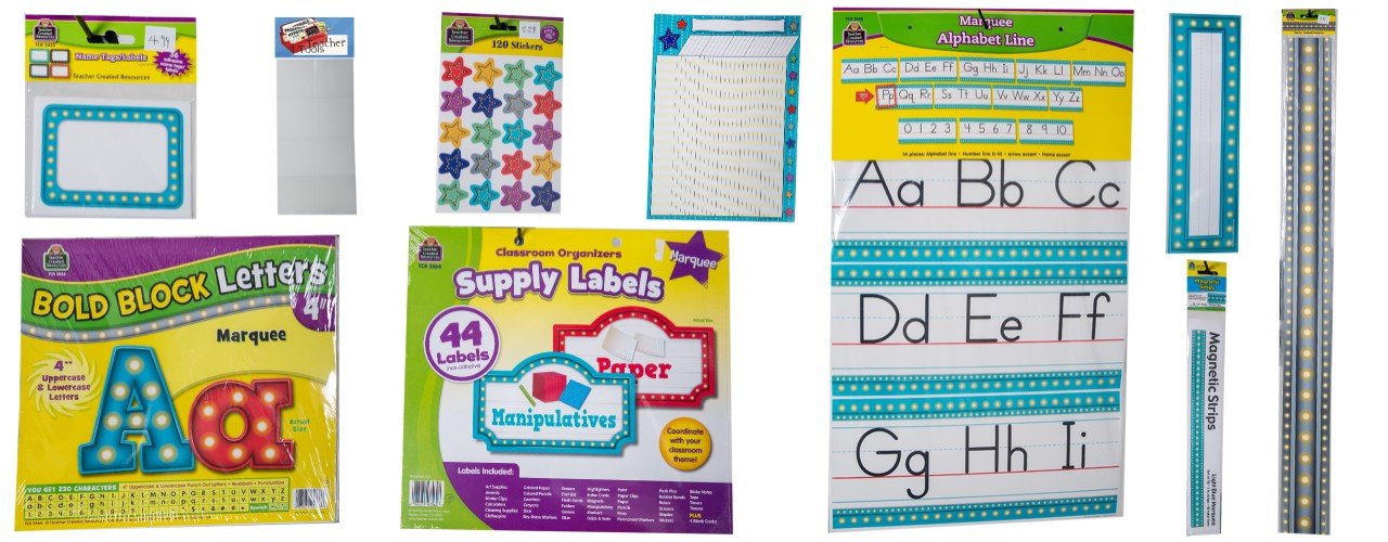 Buy Marquee Alphabet classroom bulletin board set, Name Tags/Labels ...