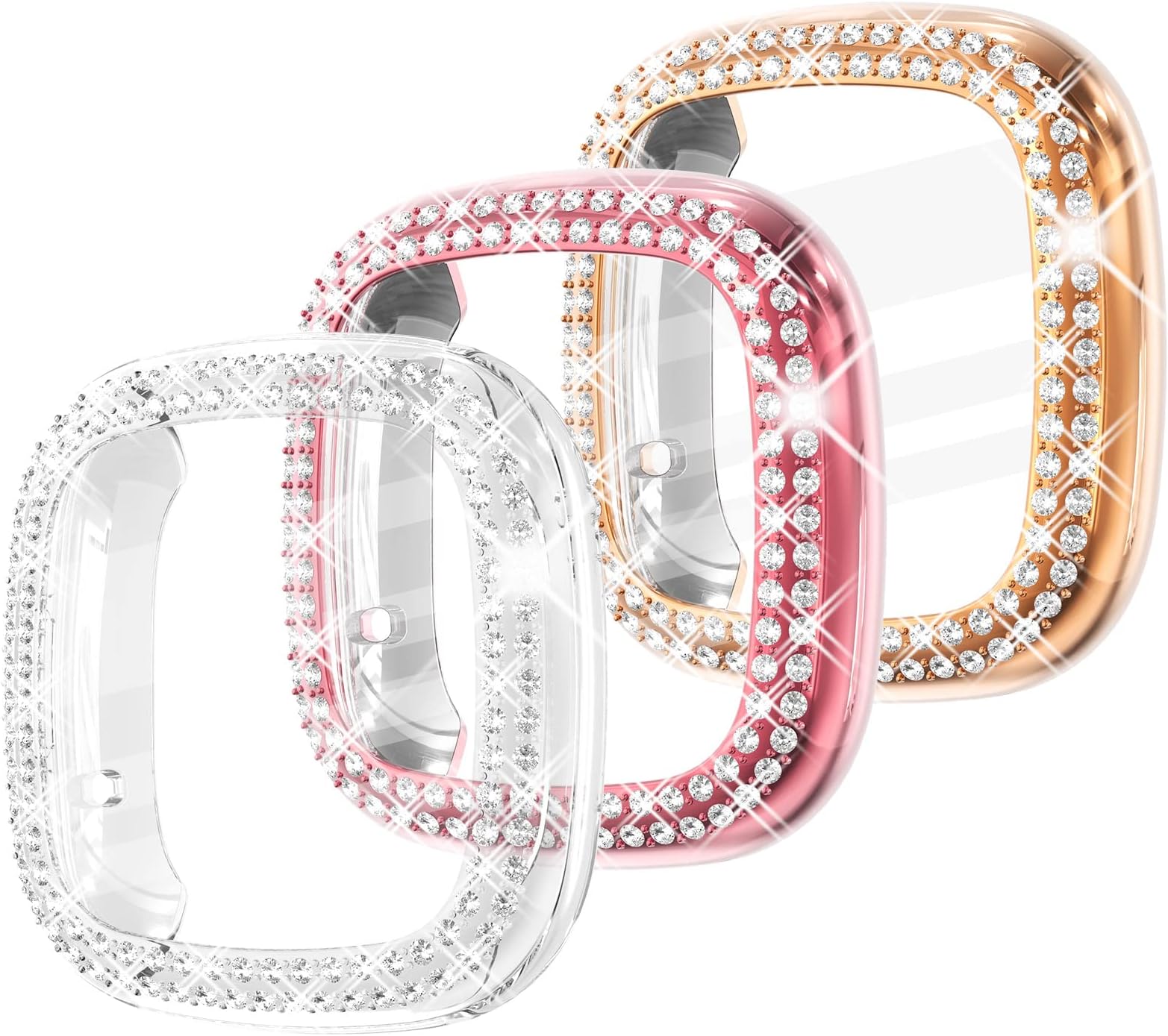 Amazon.com: Fullife 3-Pack TPU Bumper for Fitbit Versa 3 Screen ...