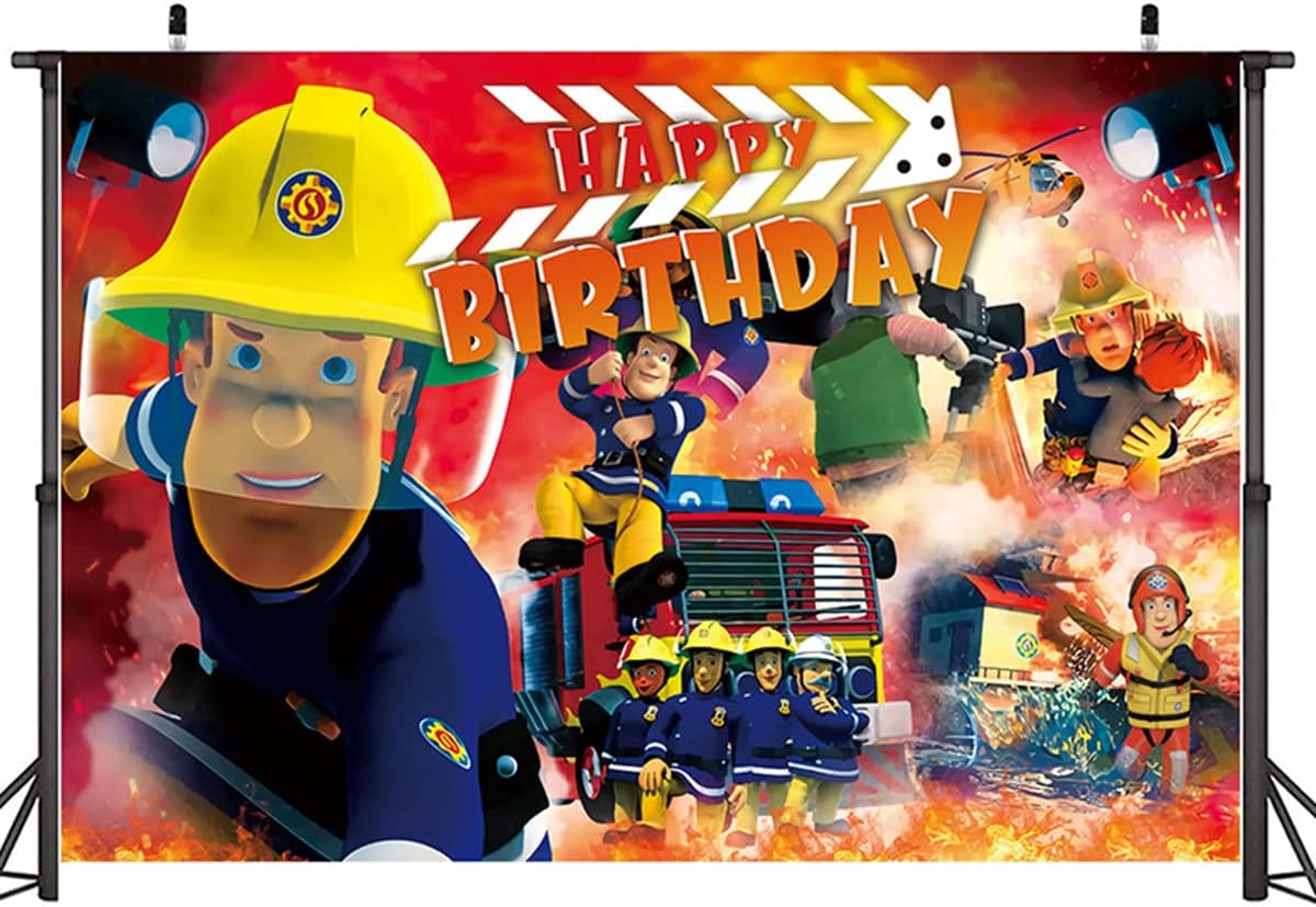 Fireman Sam Backdrop Sam Photography 150 * 100cm 1st Birthday ...