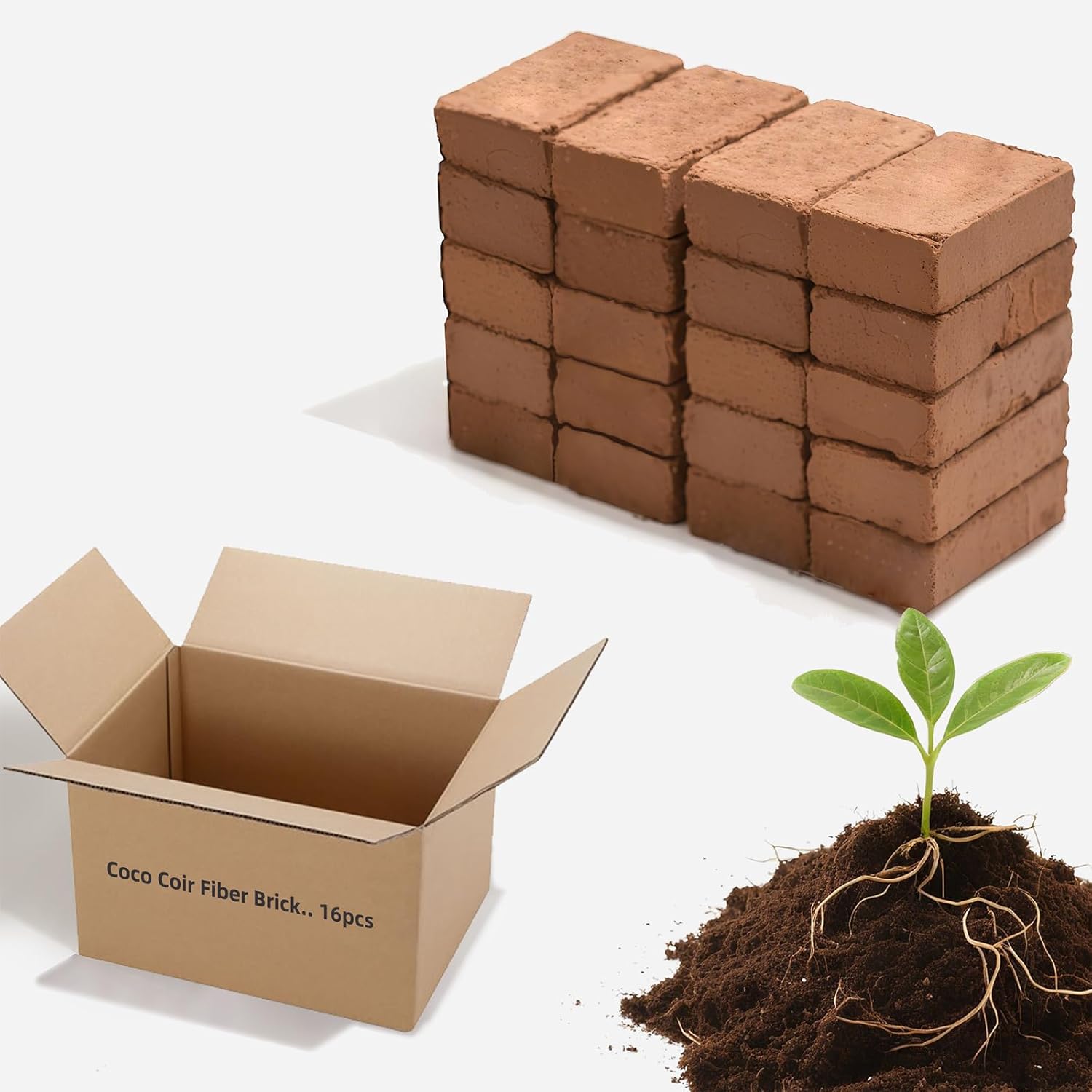 Amazon.com : Bliss Coco Coir Bricks (16-Pack, Eco-Friendly) -100% ...
