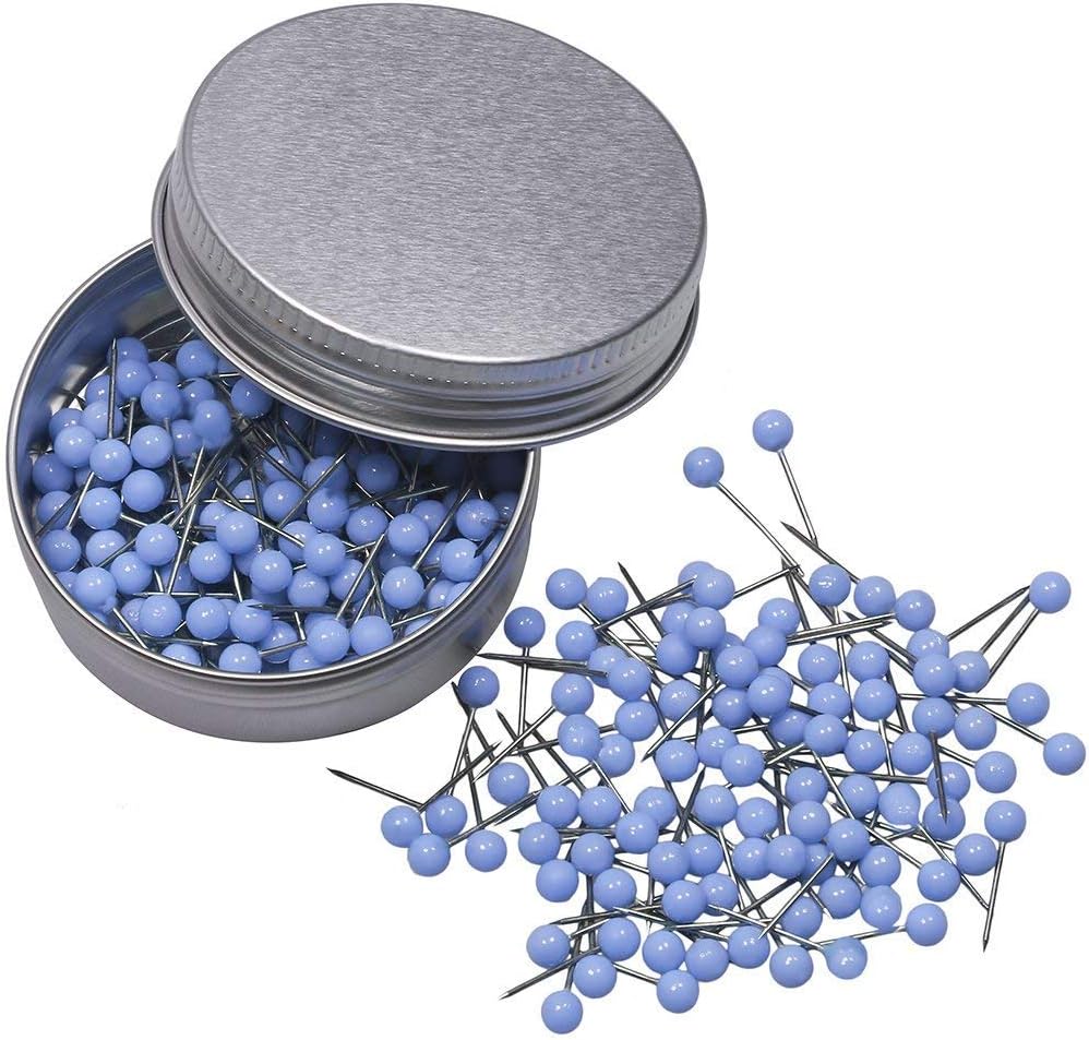 Tupalizy 1/8-Inch Map Tacks Plastic Beads Head, Steel Point, 220-Count ...