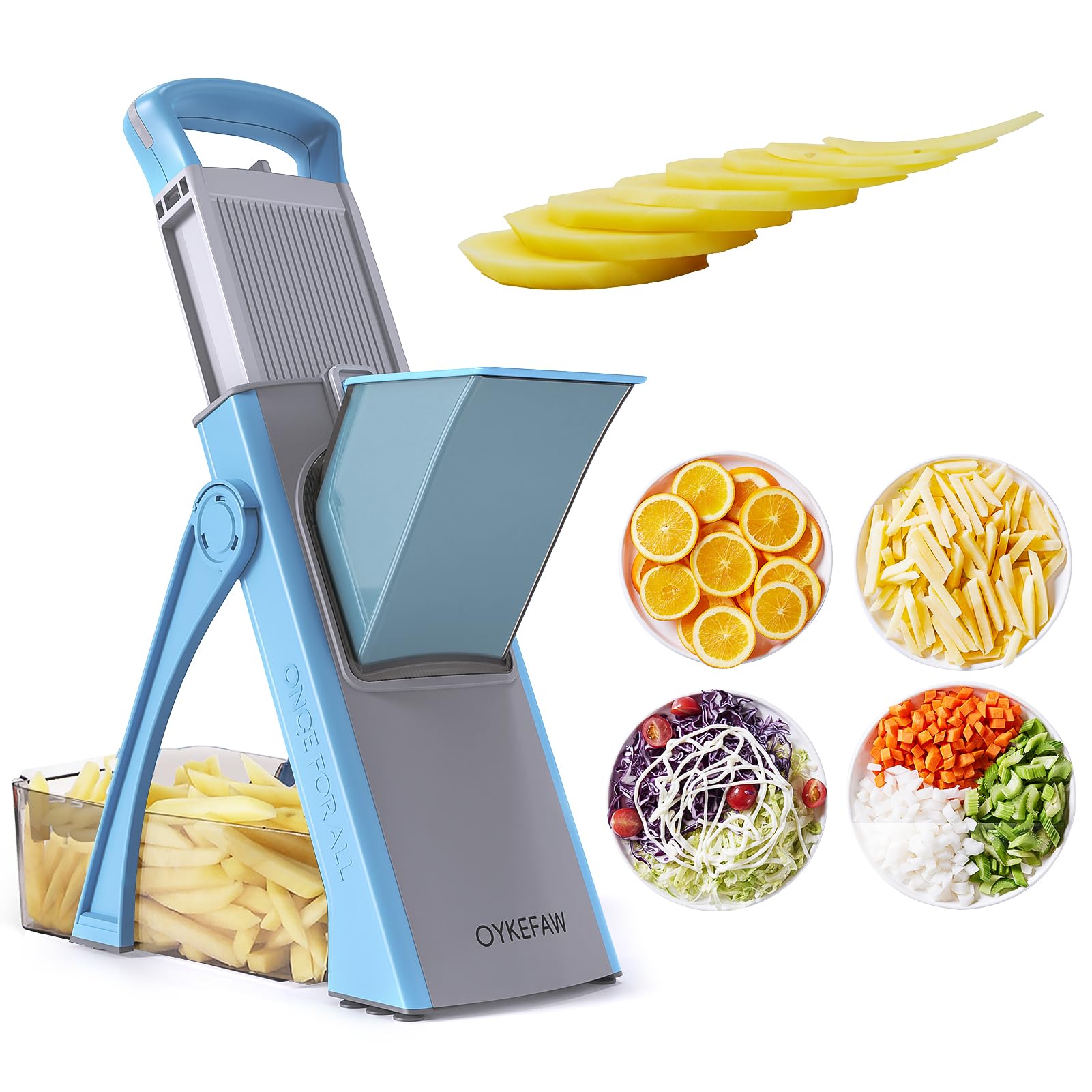 Amazon.com: OYKEFAW Safer Mandoline Slicer For Kitchen, Thickness ...
