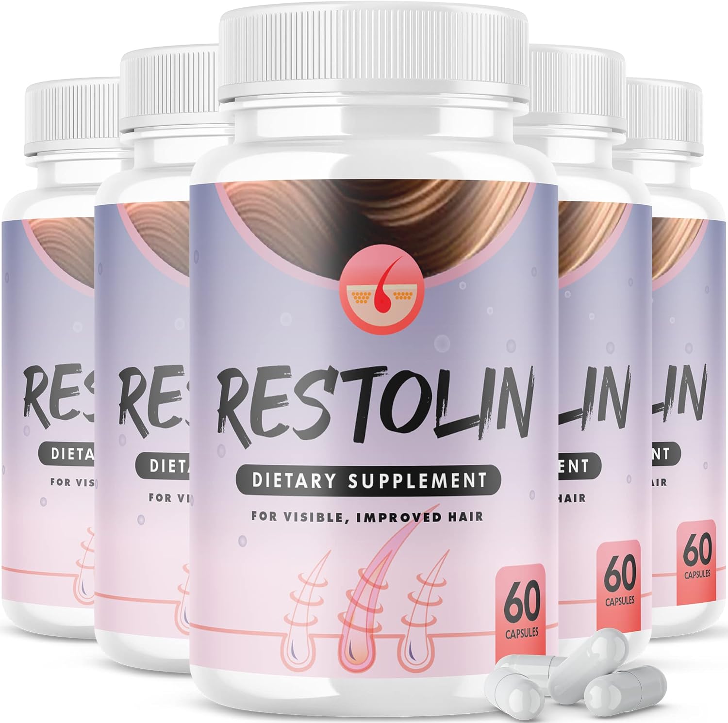 Amazon.com : (5 Pack) Restolin Advanced Hair Regrowth Growth Pills ...
