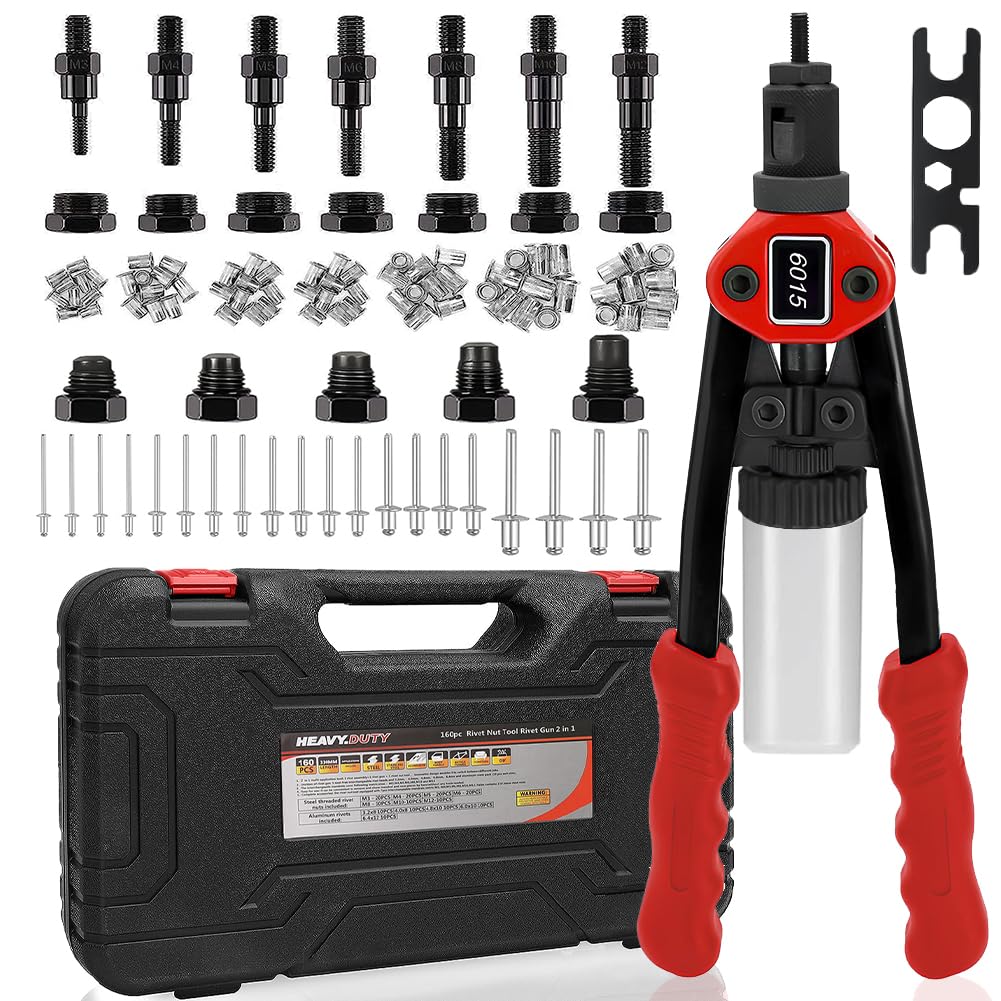 2 in 1 Heavy Duty Rivet Nut tool Rivet Gun, 13-Inch Rivet nut Tool Kit ...