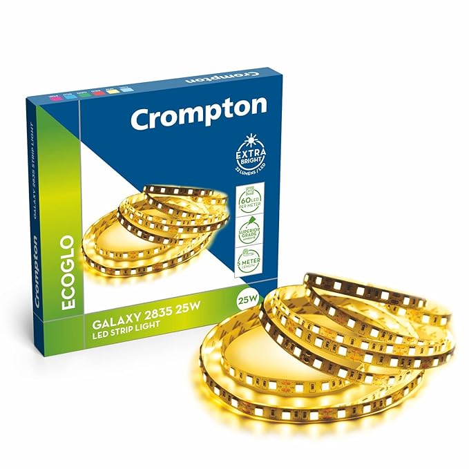 Crompton Plastic 5 Meter Strip Light Warm White 300 LEDs (Pack of 1 ...
