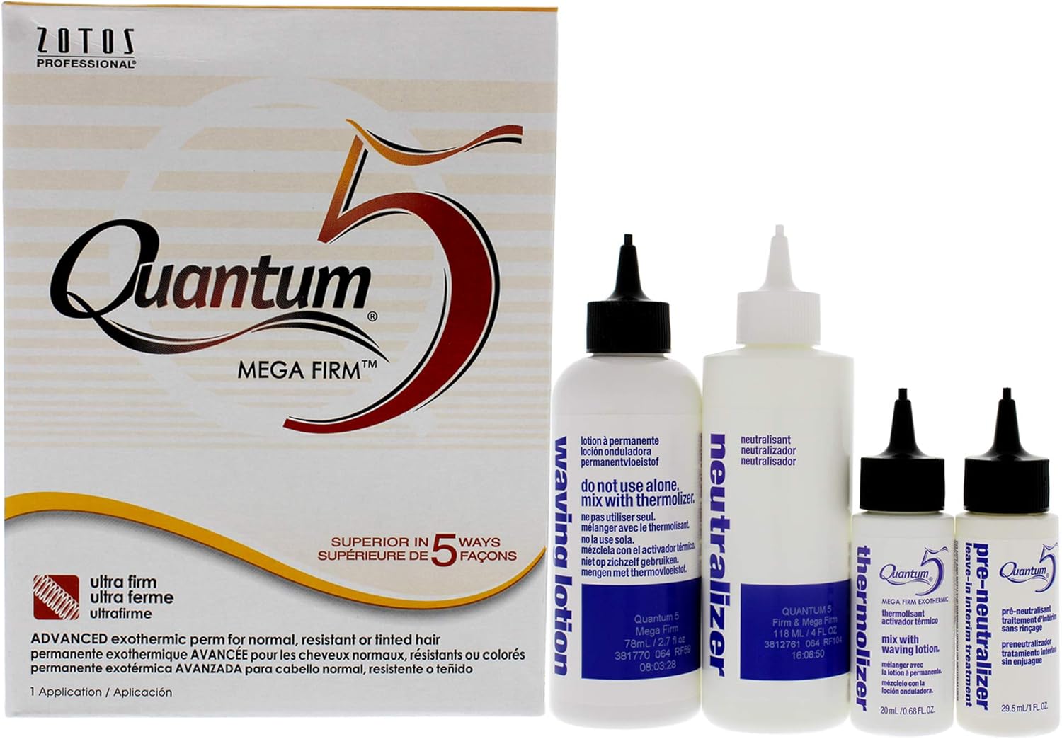 Zotos Quantum 5 Mega Firm Exothermic Perm for One Application, 4 Piece ...