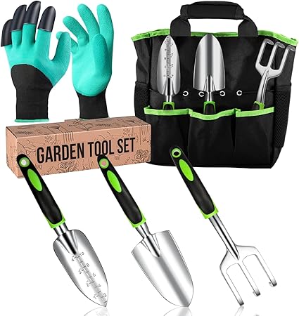 Amazon.com : Garden Tool Set - Aluminum Alloy Heavy Duty Gardening Kit ...