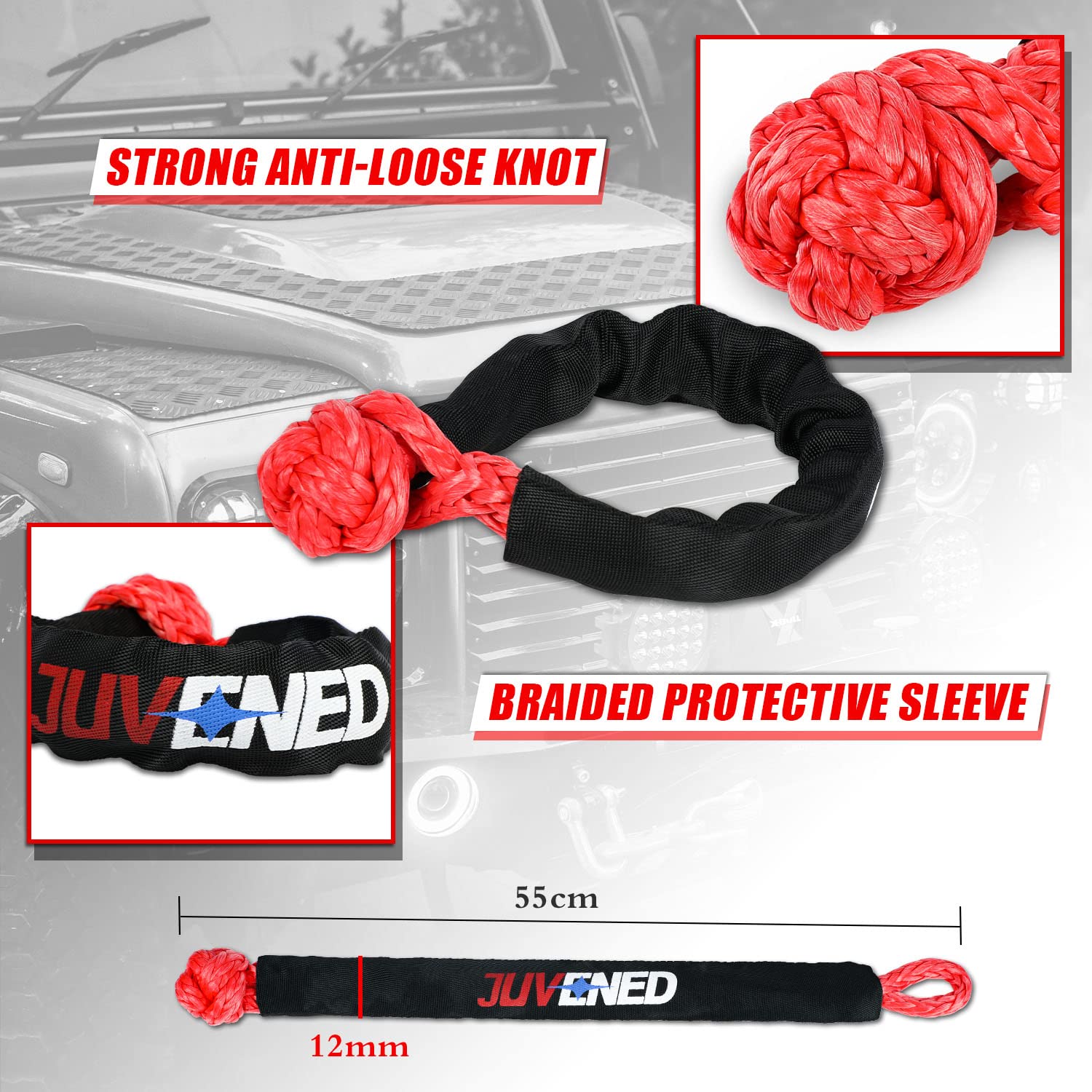 Snapklik.com : JUVENED 1/2 Soft Shackle 41,887lbs (Set Of 2) Synthetic ...