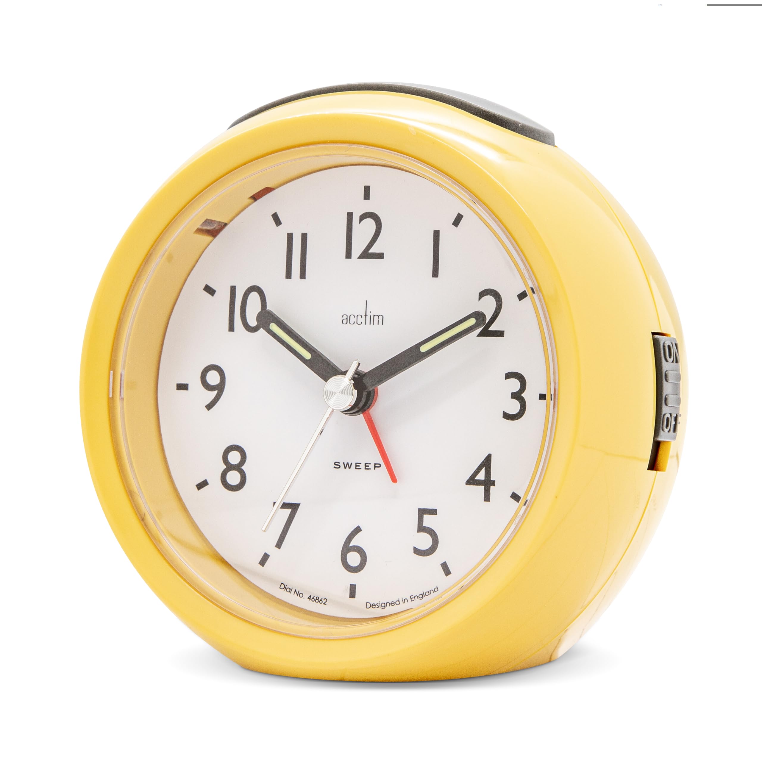 Acctim Grace Non-Ticking Sweep Analogue Bedroom Alarm Clock Honey ...