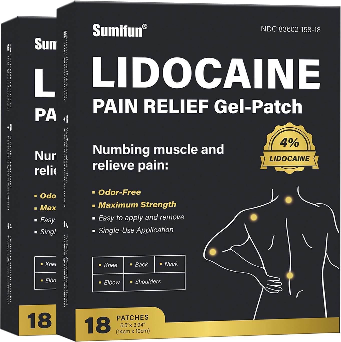 Amazon.com: Sumifun 4% Lidocaine Pain Relief Patches - 36 Count Patches ...