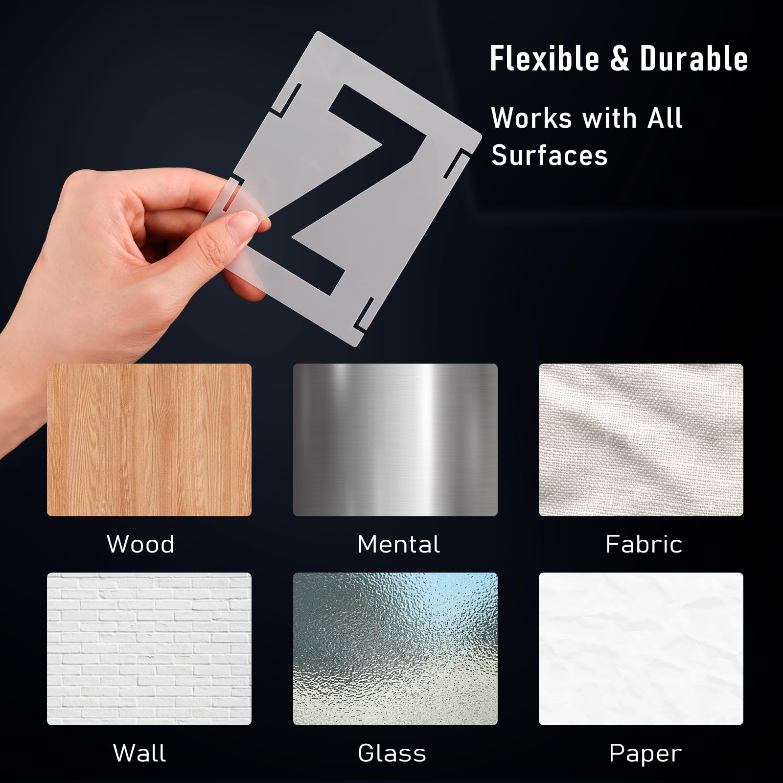 2 Inch Stencil Letters 42 Piece Alphabet Stencil Set - 2 Inch Letters ...