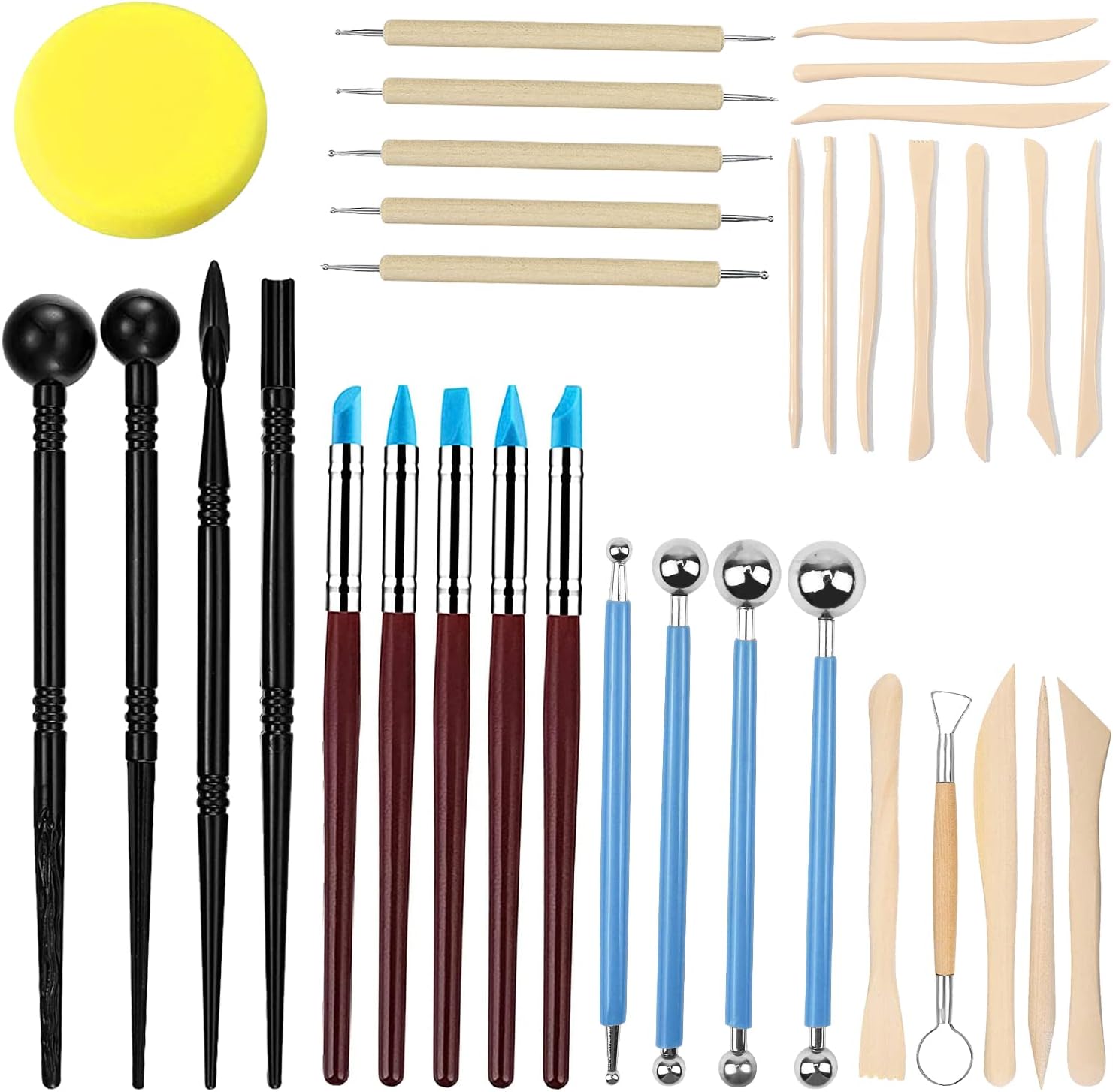 MAX COOK 34 Pcs Pottery Clay Sculpting Tools Set Modelling Clay Tools ...