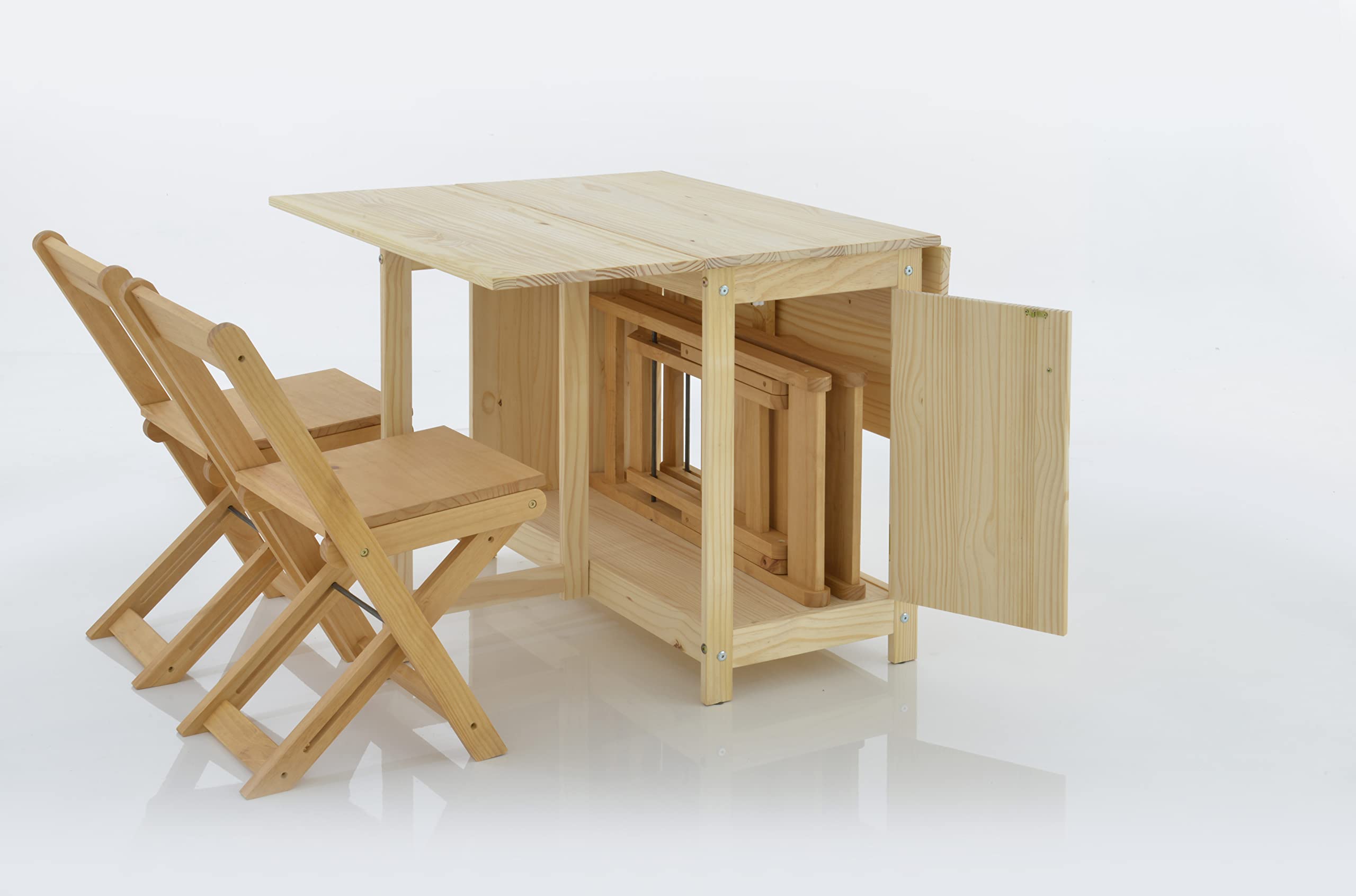 57 Modern White Folding Dining Table Set Solid Wood Drop, 54% OFF