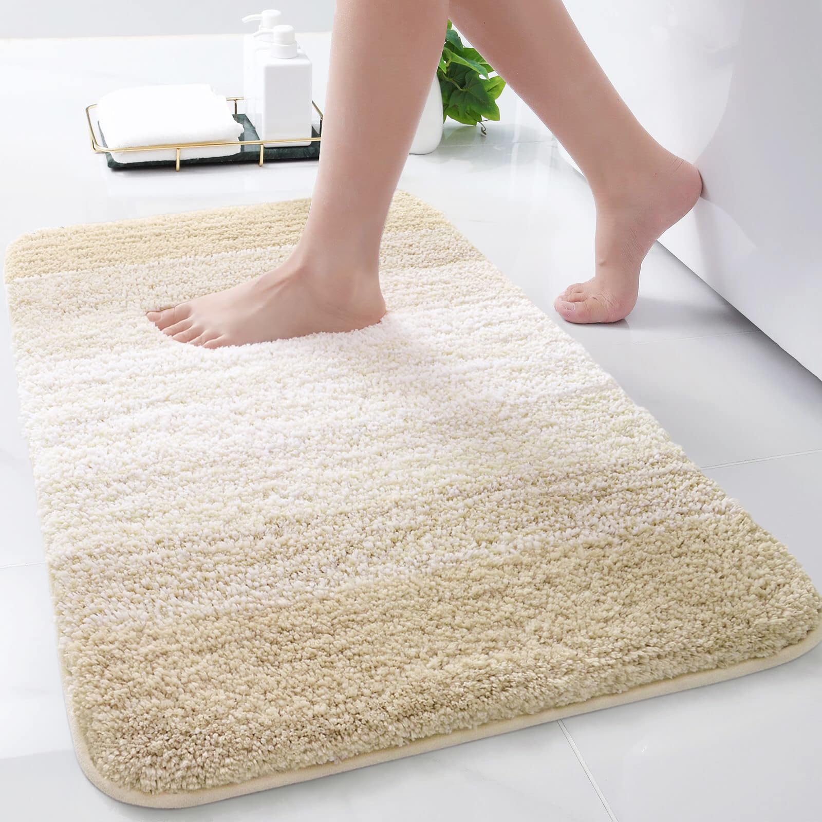 Amazon.com: Arotive Microfiber Bathroom Rugs, Shaggy Soft and Absorbent ...