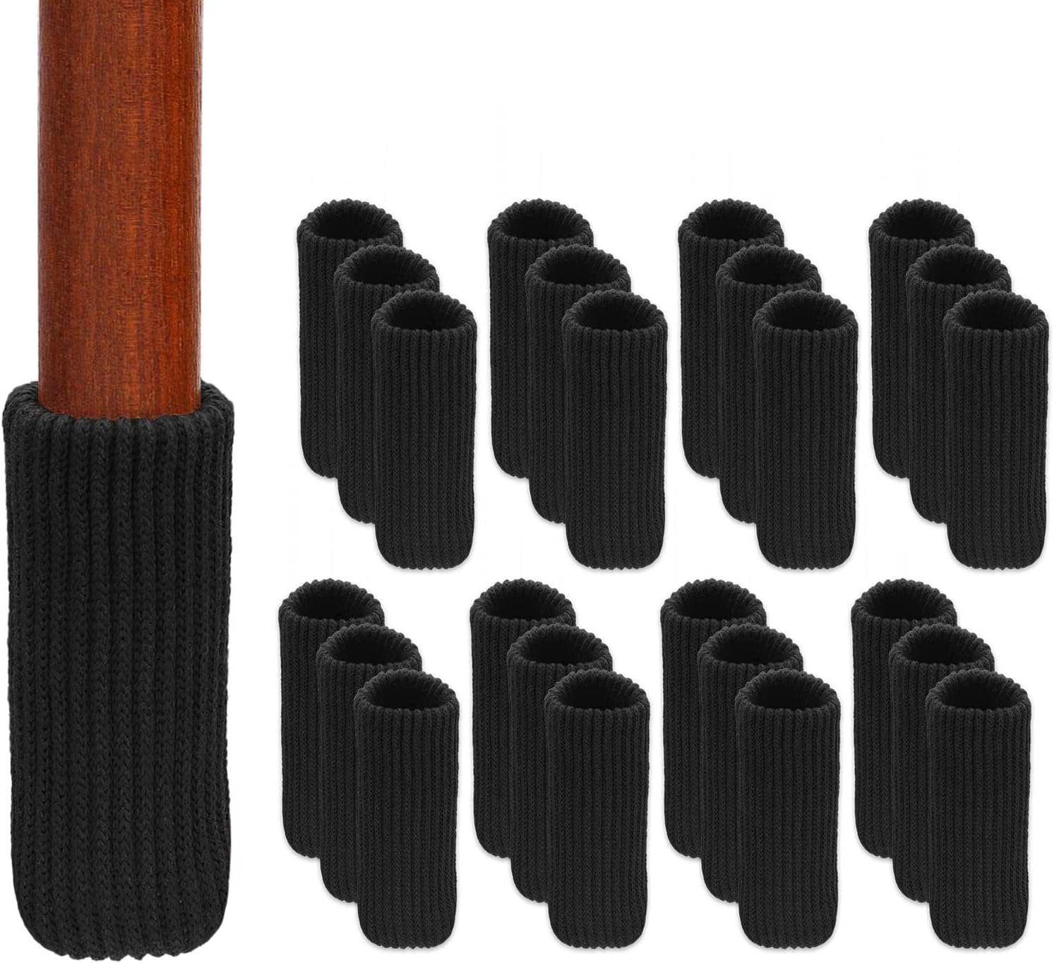 LimBridge 24pcs Chair Socks, Fit Girth from 2" to 7", Elastic Wood ...