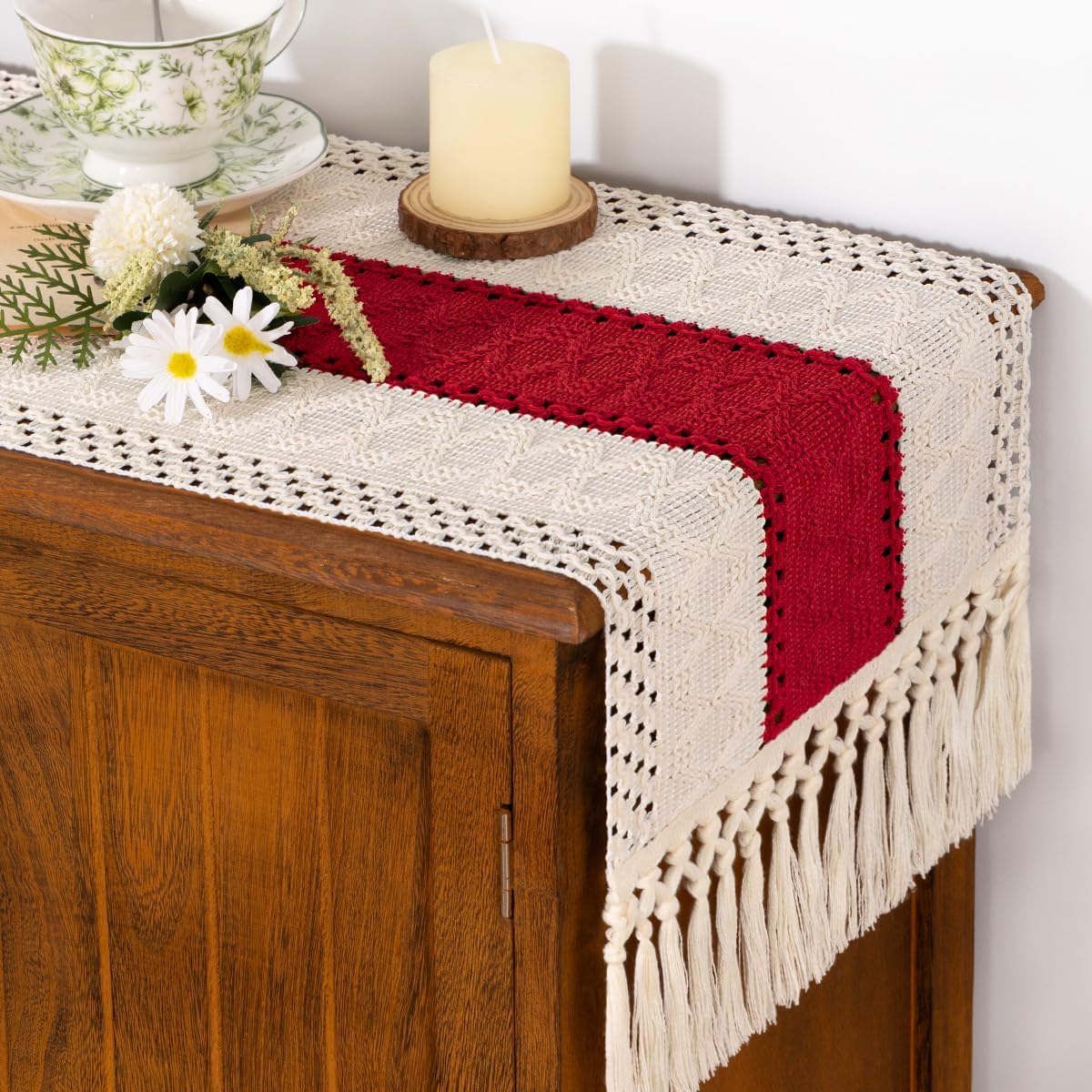 Amazon.com: Socomi Boho Table Runner Fall Thanksgiving Farmhouse Rustic ...